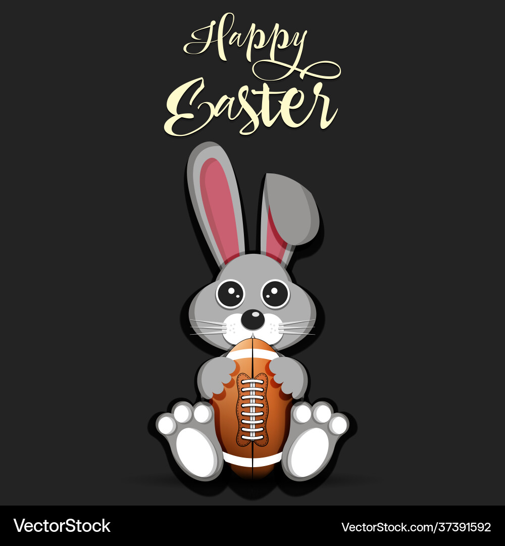 Happy easter rabbit with football ball Royalty Free Vector