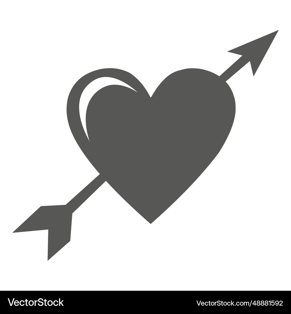 Heart crossed arrow icon Royalty Free Vector Image