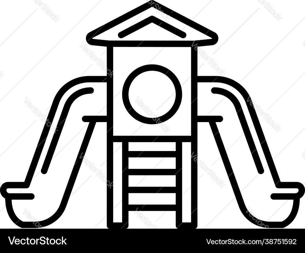 Kid slide playground icon outline style Royalty Free Vector
