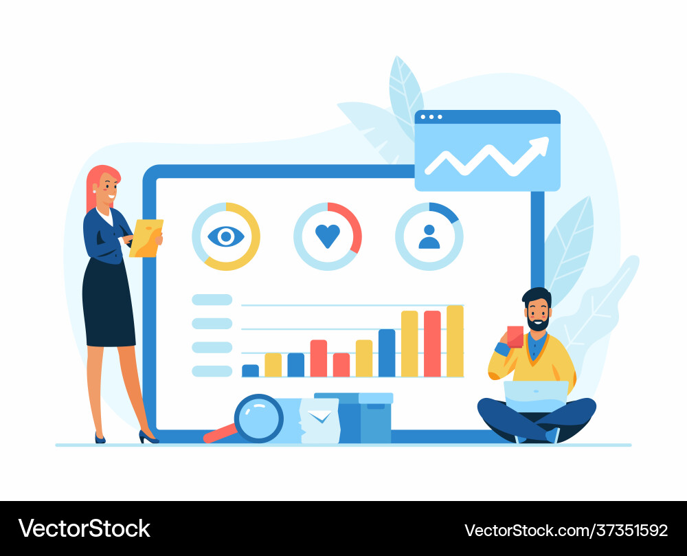 Social media advertising flat Royalty Free Vector Image