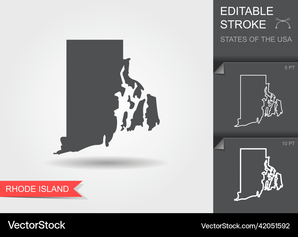 Stylized map of the us state rhode island Vector Image