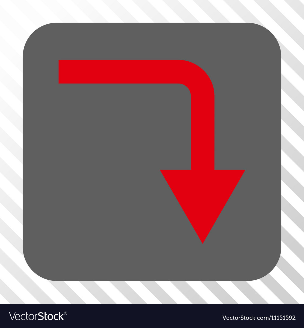 Turn down rounded square button Royalty Free Vector Image