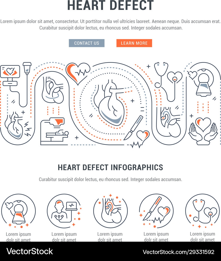 Website banner and landing page heart defect Vector Image