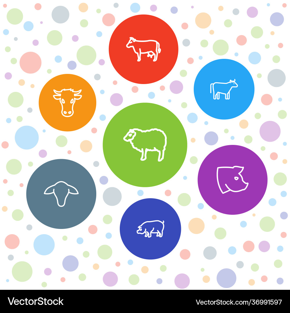 7 livestock icons Royalty Free Vector Image - VectorStock