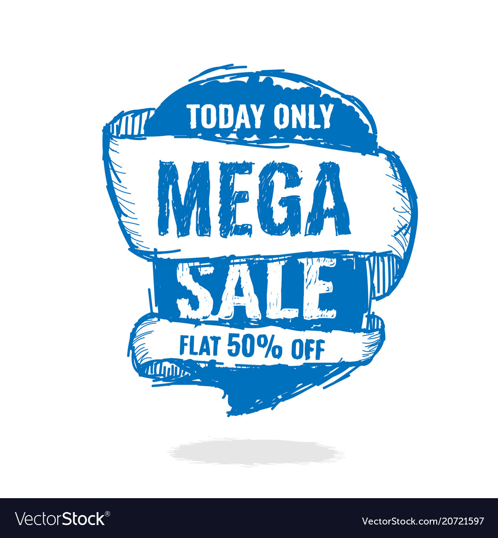 Big super sale flat 50 off Royalty Free Vector Image