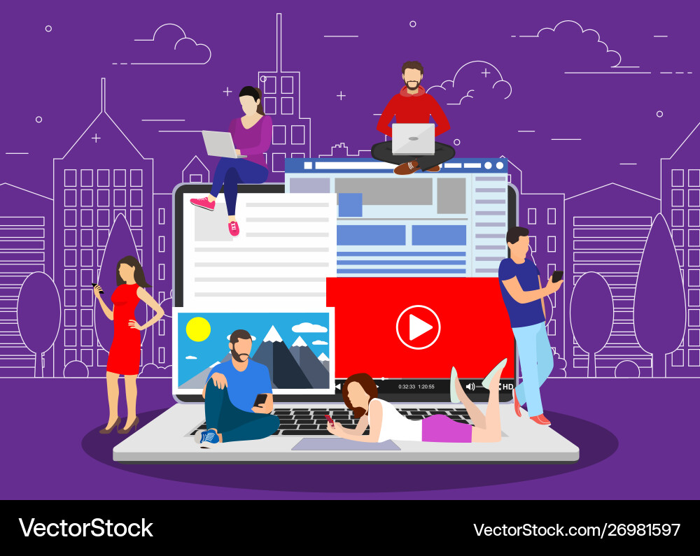 Blogging blogger freelance Royalty Free Vector Image