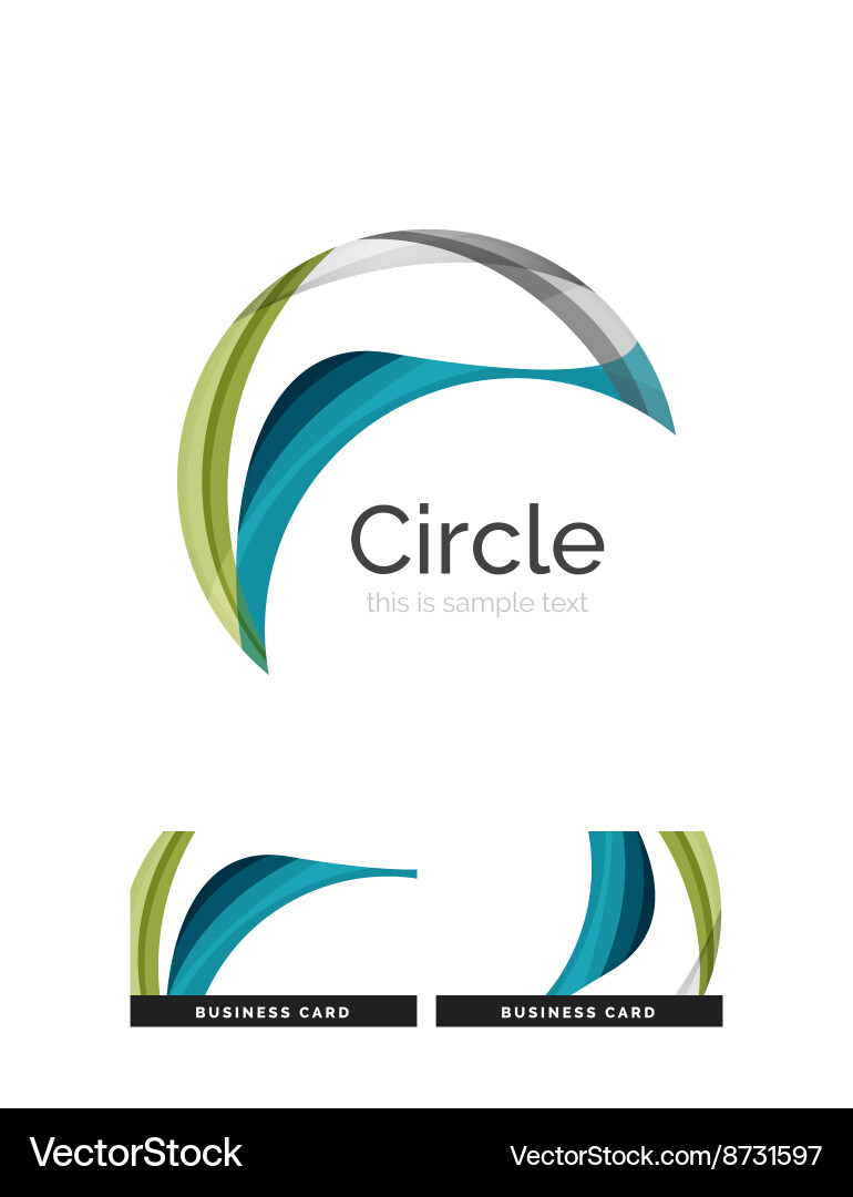 Circle logo transparent overlapping swirl shapes Vector Image