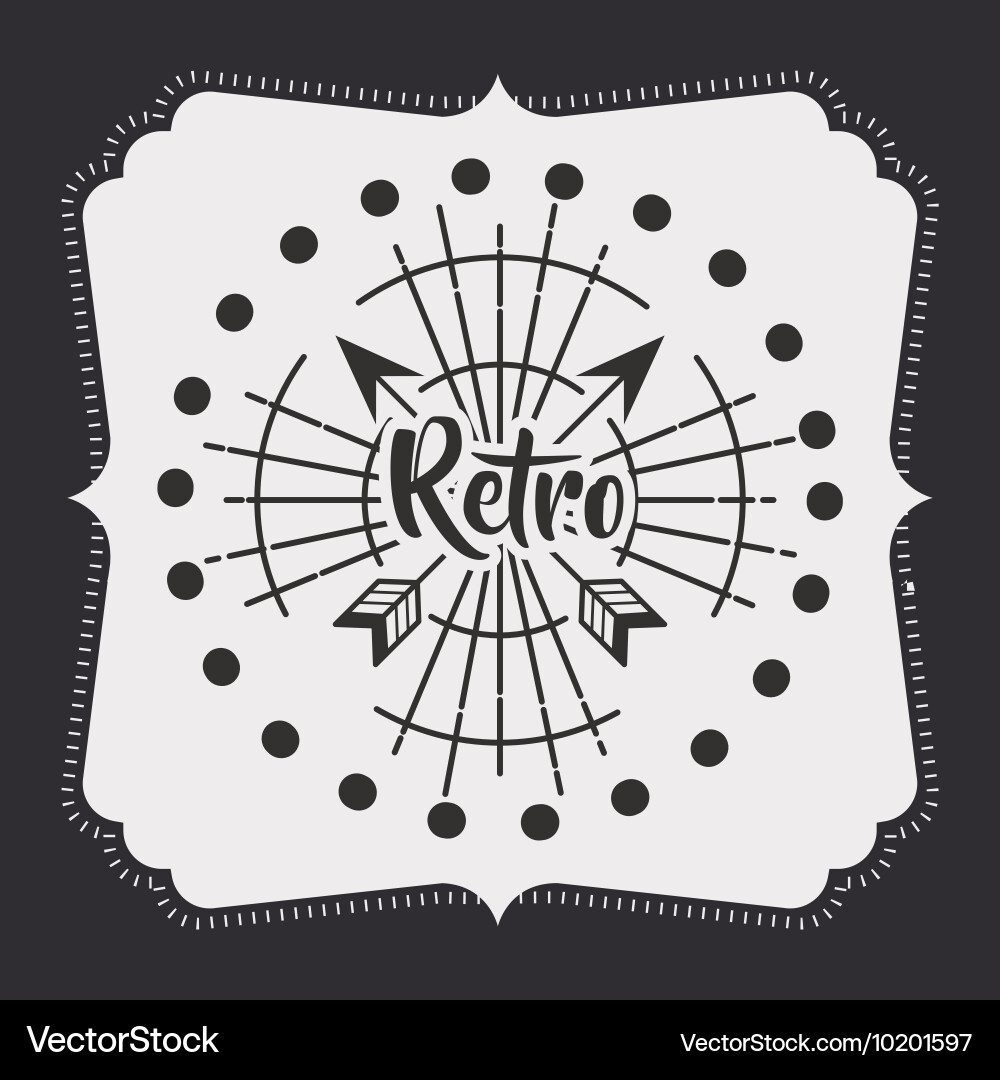 Frame retro style icon isolated design Royalty Free Vector