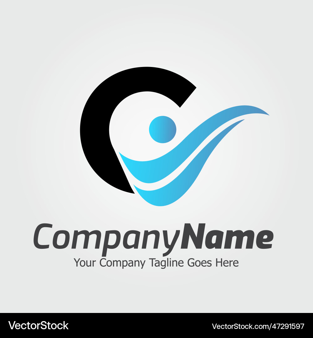 Letter c logo template colorful c Royalty Free Vector Image