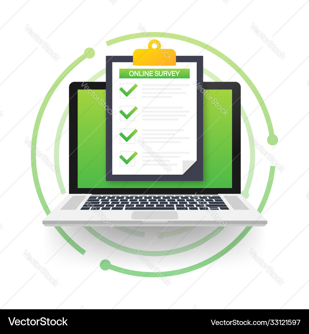 Online survey checklist questionnaire icon Vector Image