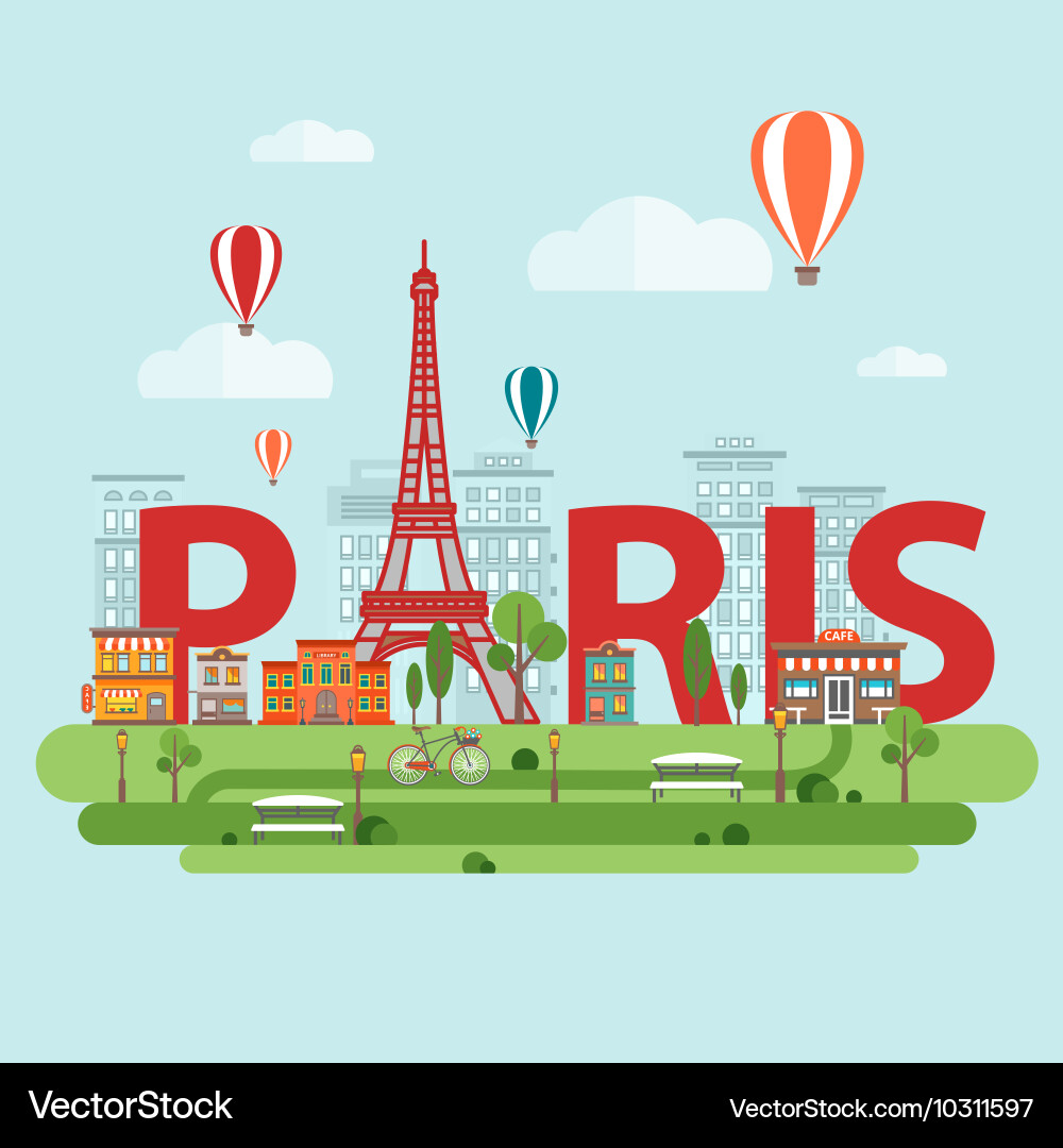 Paris city sign Royalty Free Vector Image - VectorStock