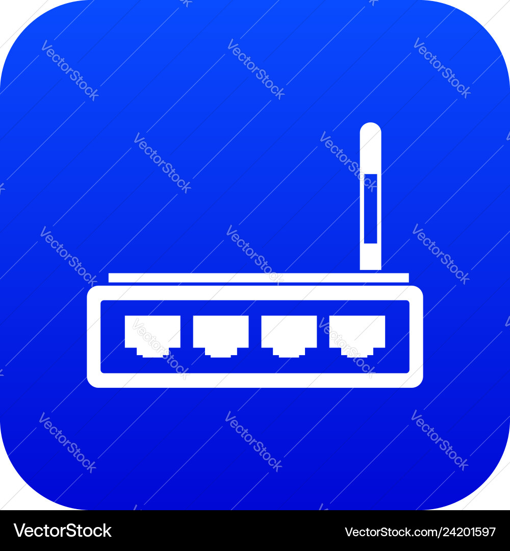 Router icon digital blue Royalty Free Vector Image