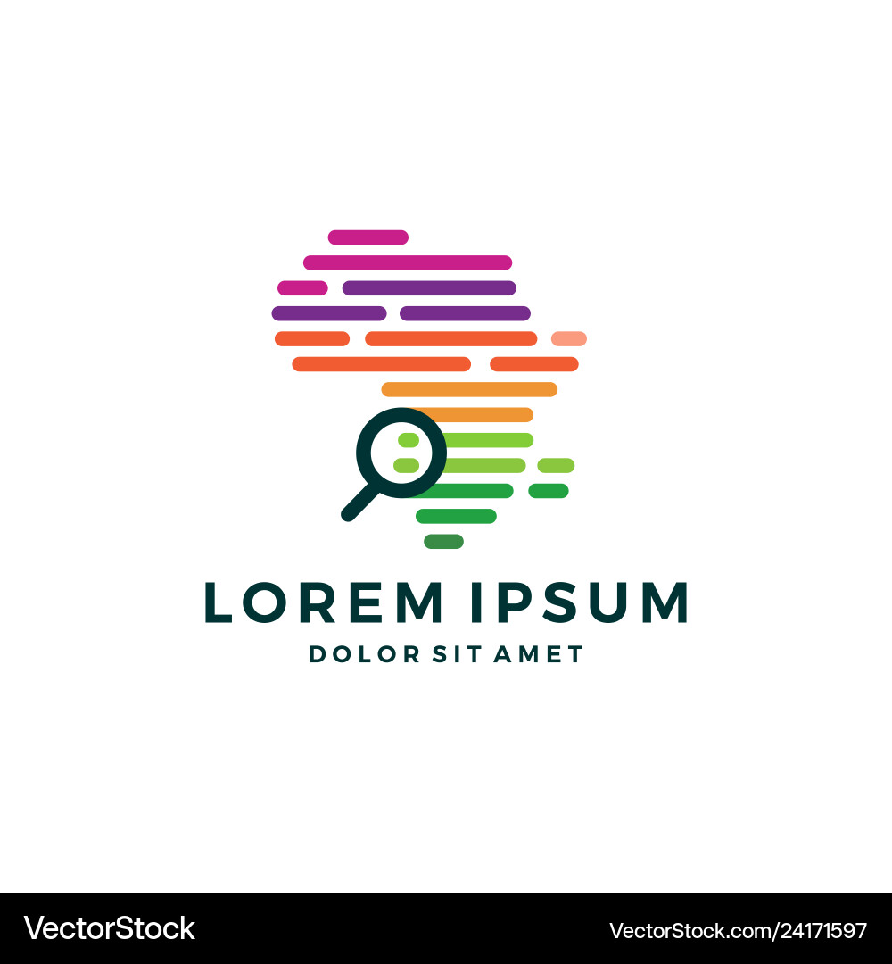 Search africa tech logo icon Royalty Free Vector Image