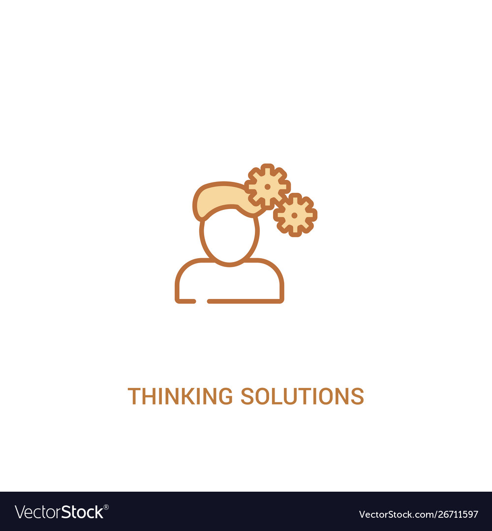 Thinking solutions concept 2 colored icon simple Vector Image