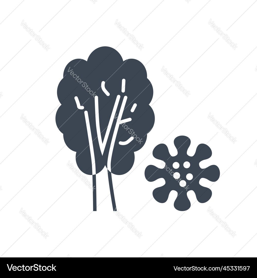 Virus on plant related glyph icon Royalty Free Vector Image