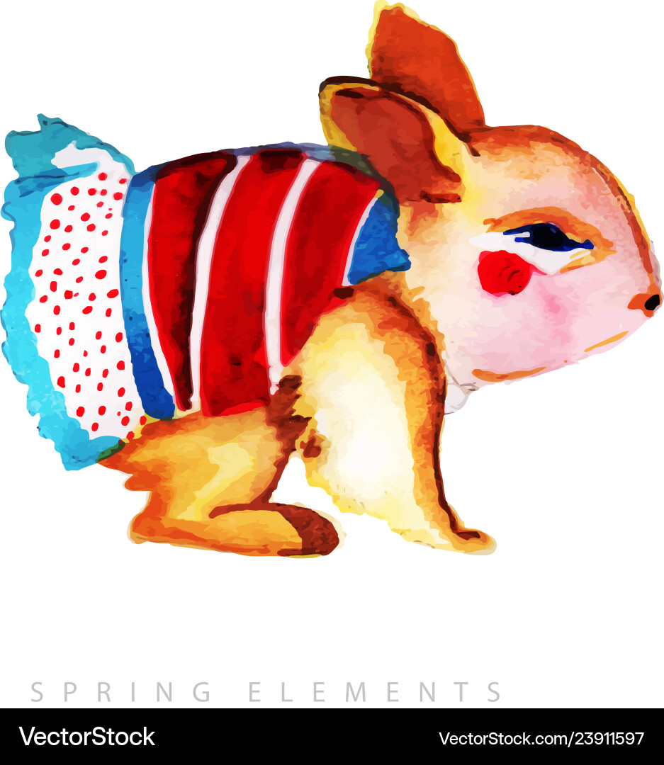 Watercolor cute rabbit collection Royalty Free Vector Image