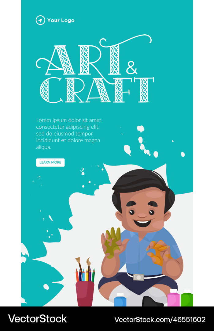 Art and craft portrait template design Royalty Free Vector