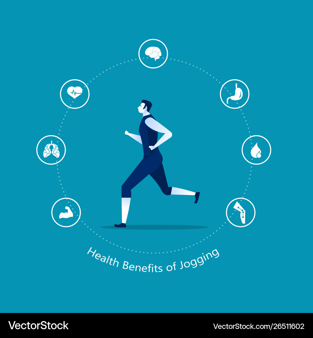 Benefits running or jogging infographic idea o Vector Image