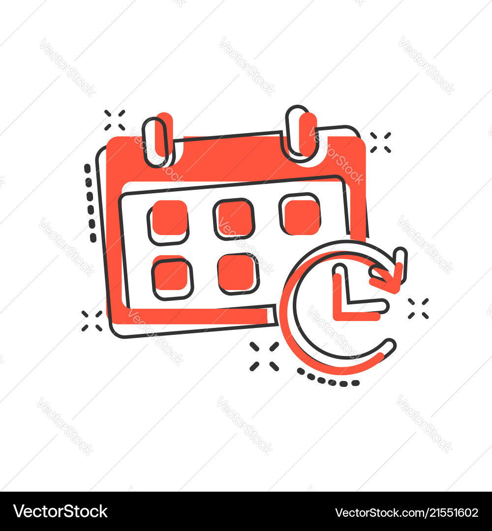 Cartoon calendar icon in comic style reminder Vector Image