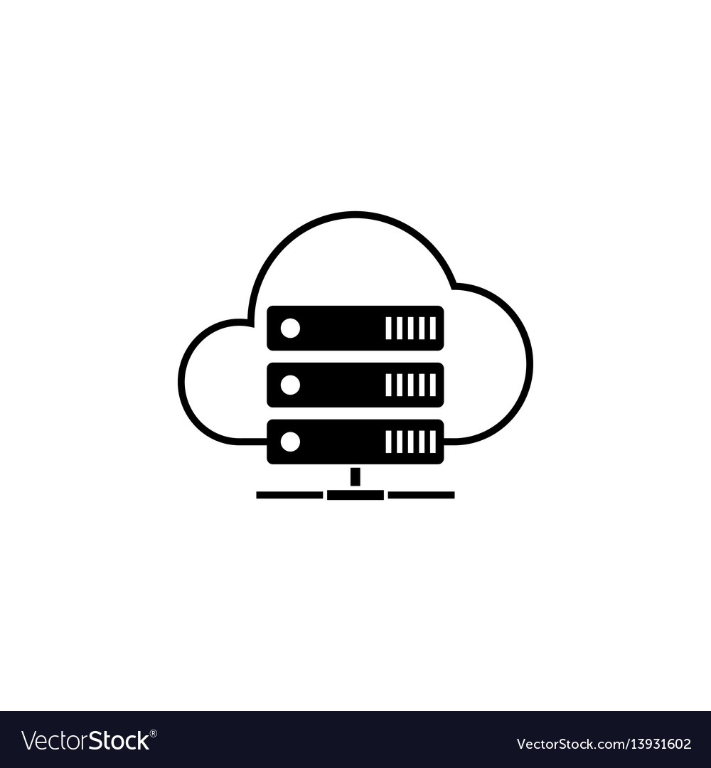 Cloud hosting solid icon Royalty Free Vector Image