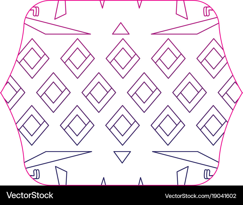 Color edge quadrate with abstract memphis style Vector Image