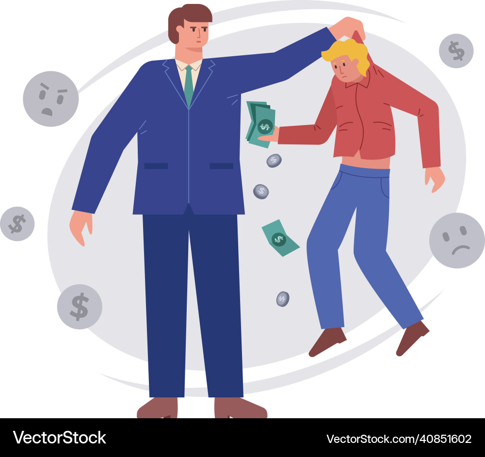 Debt collector flat of a Royalty Free Vector Image