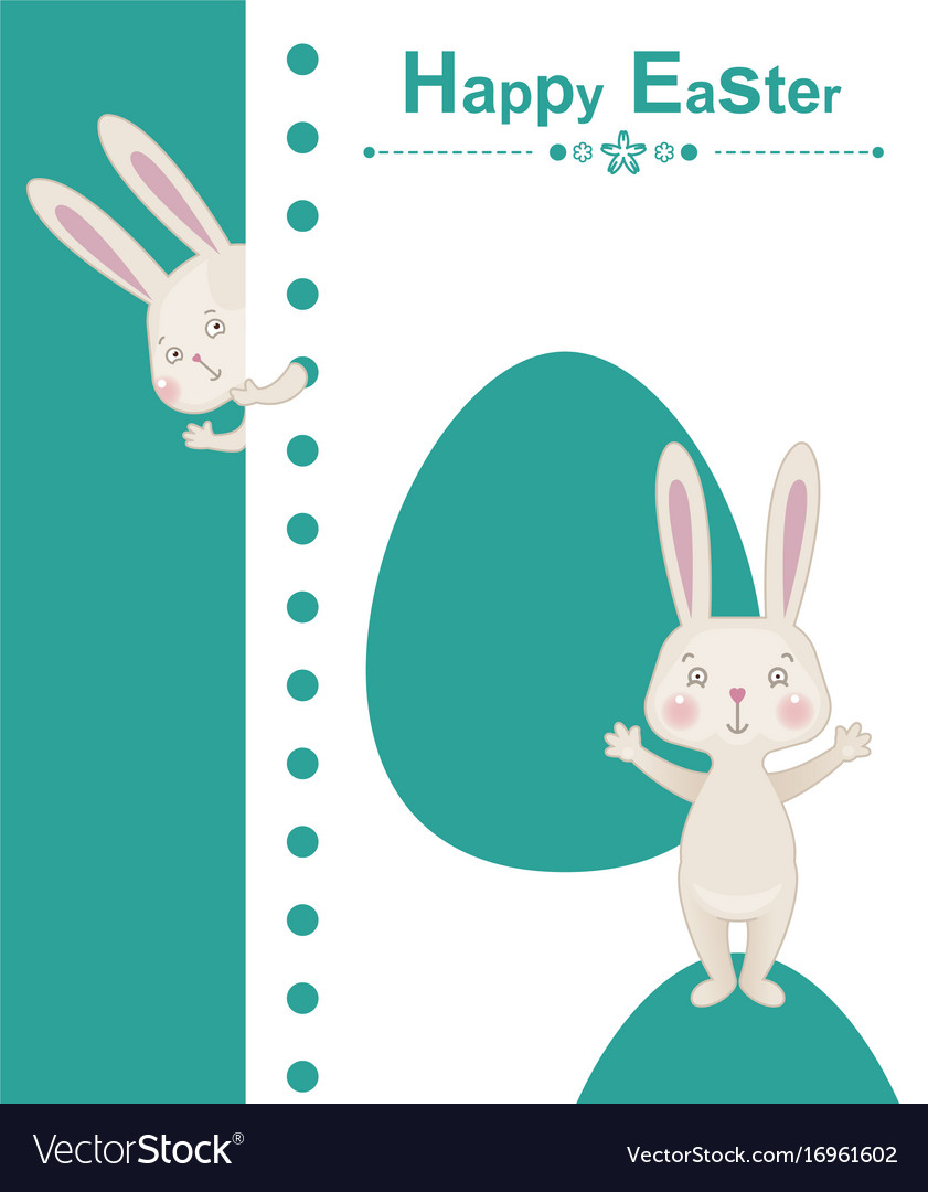 Happy easter rabbit Royalty Free Vector Image - VectorStock