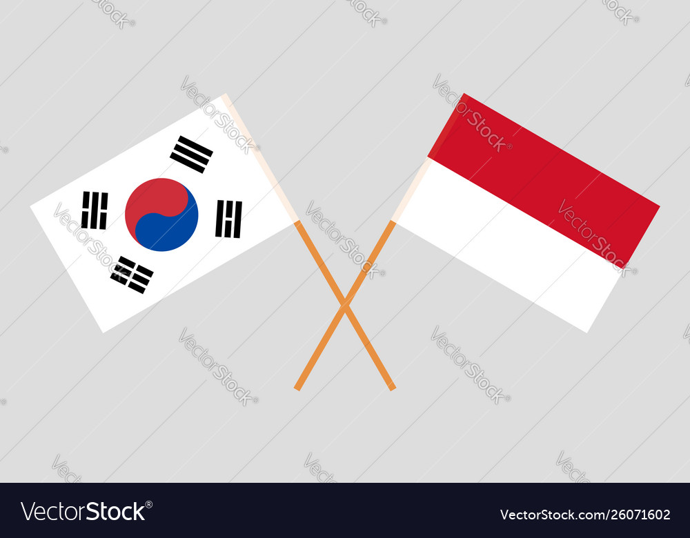 Indonesian And Korean Flags Royalty Free Vector Image