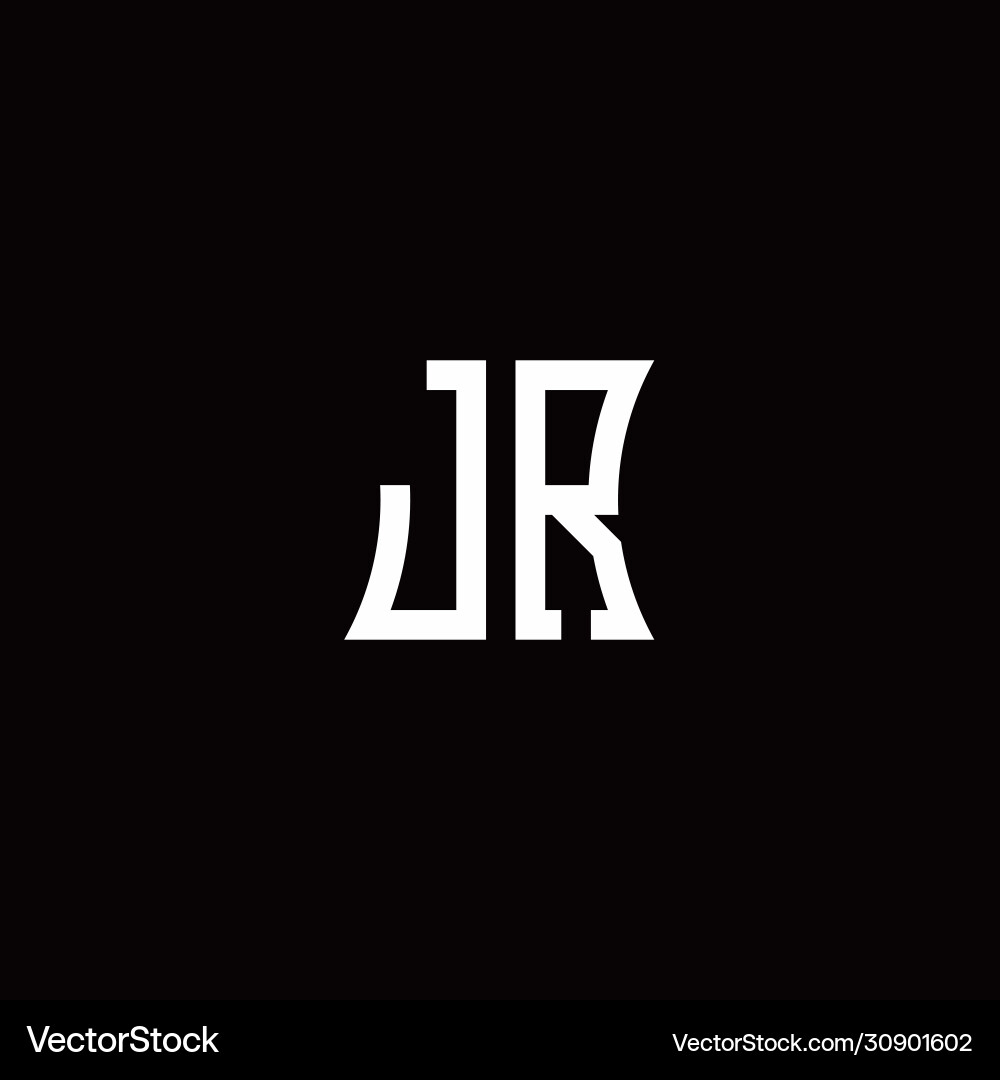 Jr monogram logo letter with curved side style Vector Image