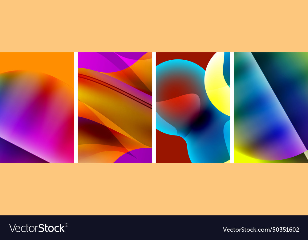 Liquid abstract shapes with gradient colors Vector Image