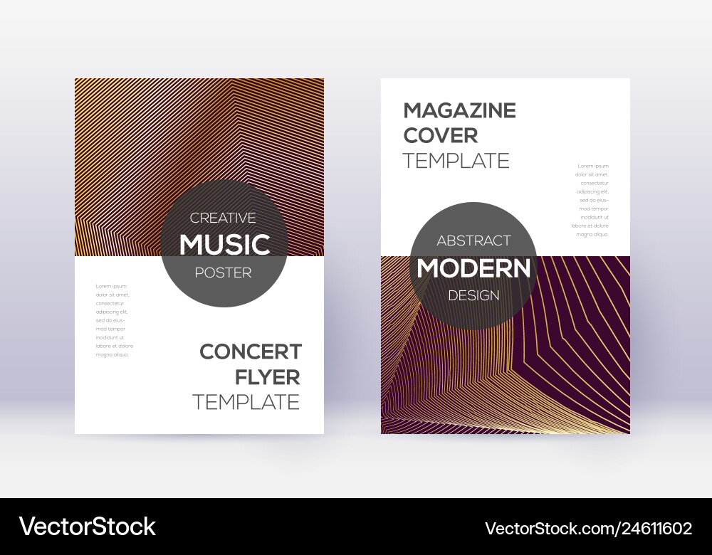 Modern cover design template set gold abstract li Vector Image