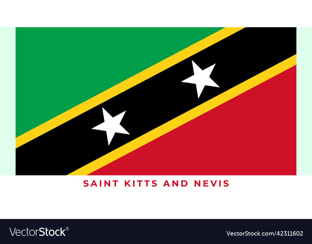 National flag of saint kitts and nevis flag Vector Image