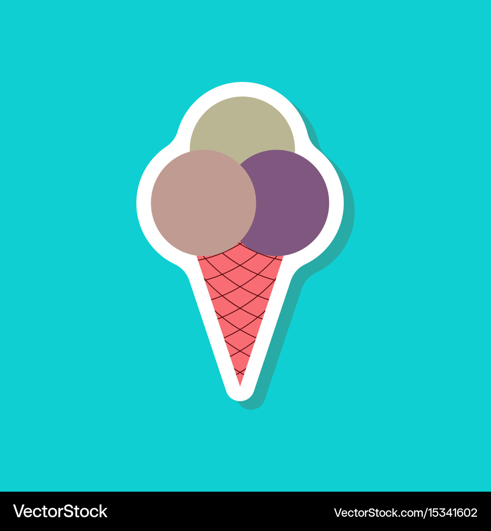 Paper sticker ice cream balls Royalty Free Vector Image