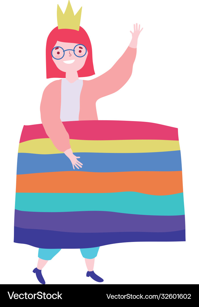Pride parade lgbt community people with flags Vector Image