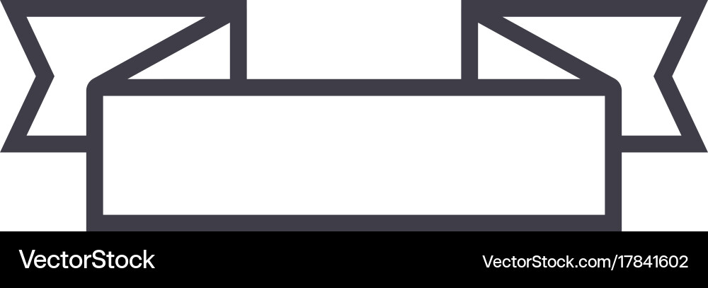 Ribbon corners sign line icon sign Royalty Free Vector Image