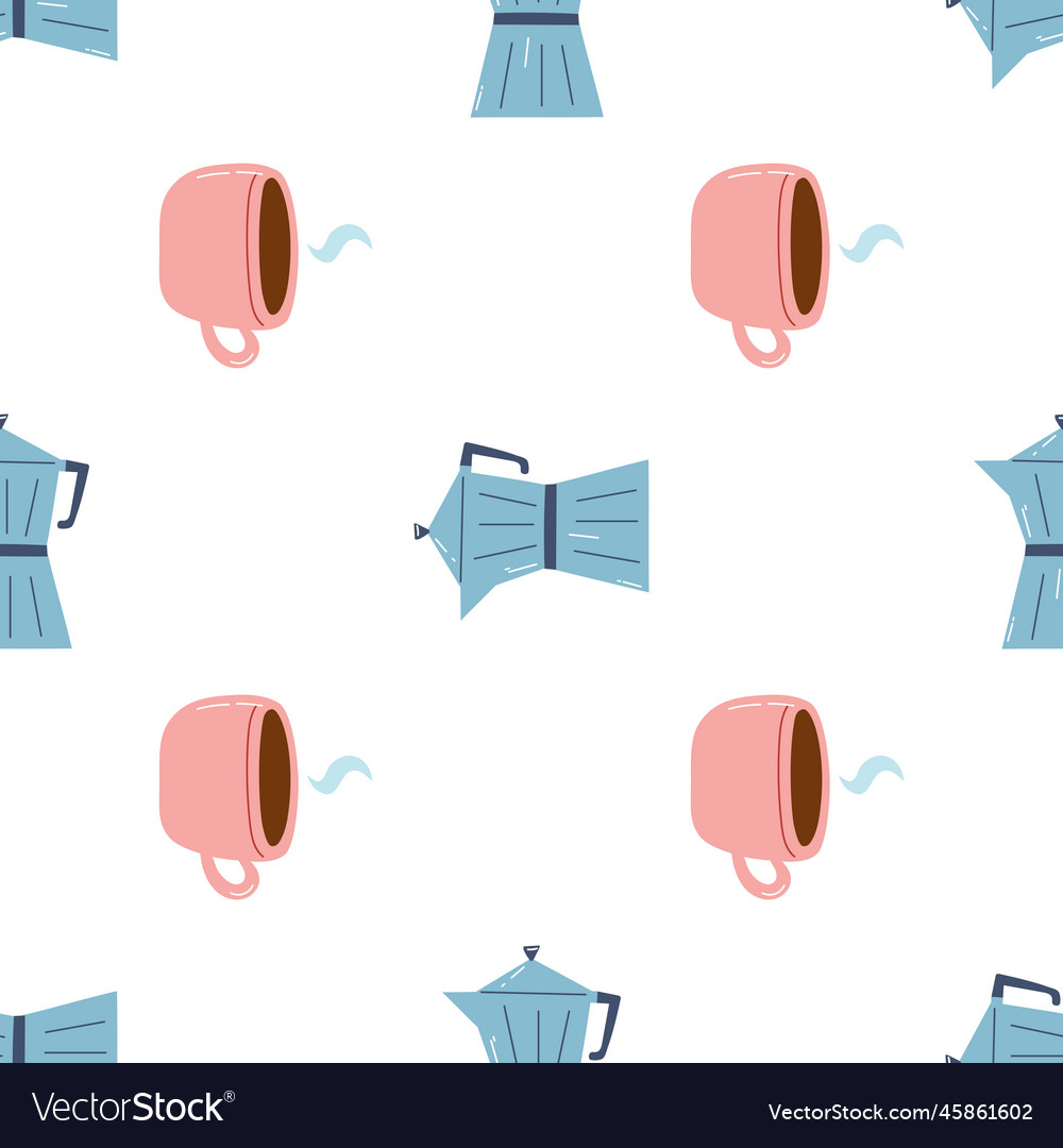 Seamless pattern with espresso coffee maker Vector Image