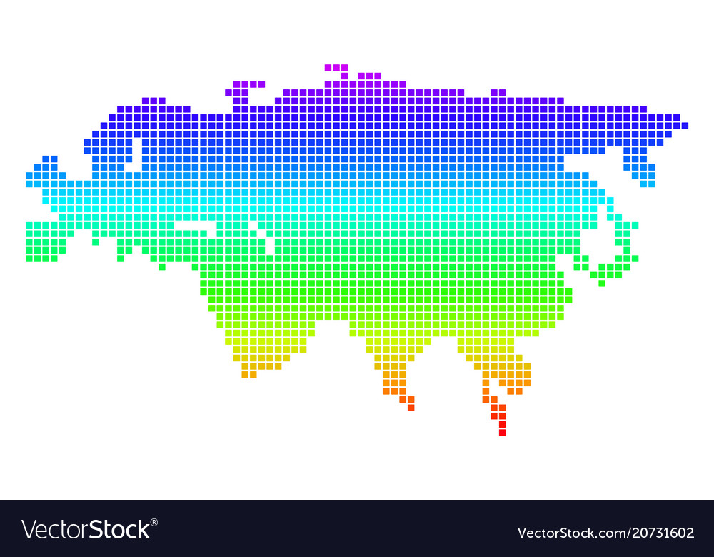Spectrum dotted eurasia map Royalty Free Vector Image