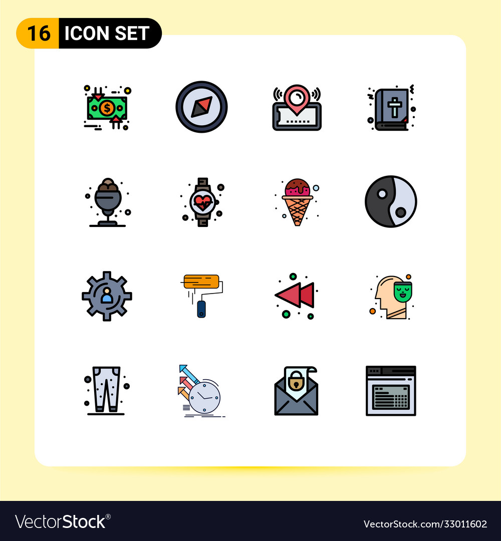 Stock icon pack 16 line signs and symbols Vector Image