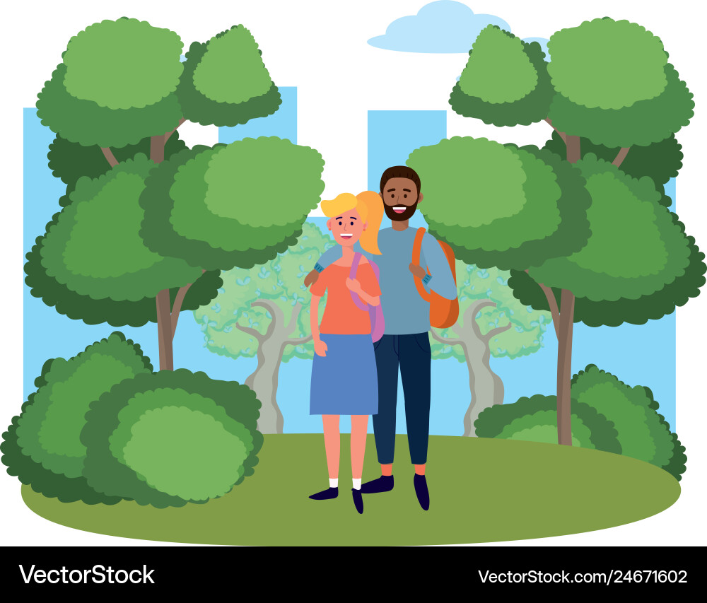 Young people friends cartoon Royalty Free Vector Image