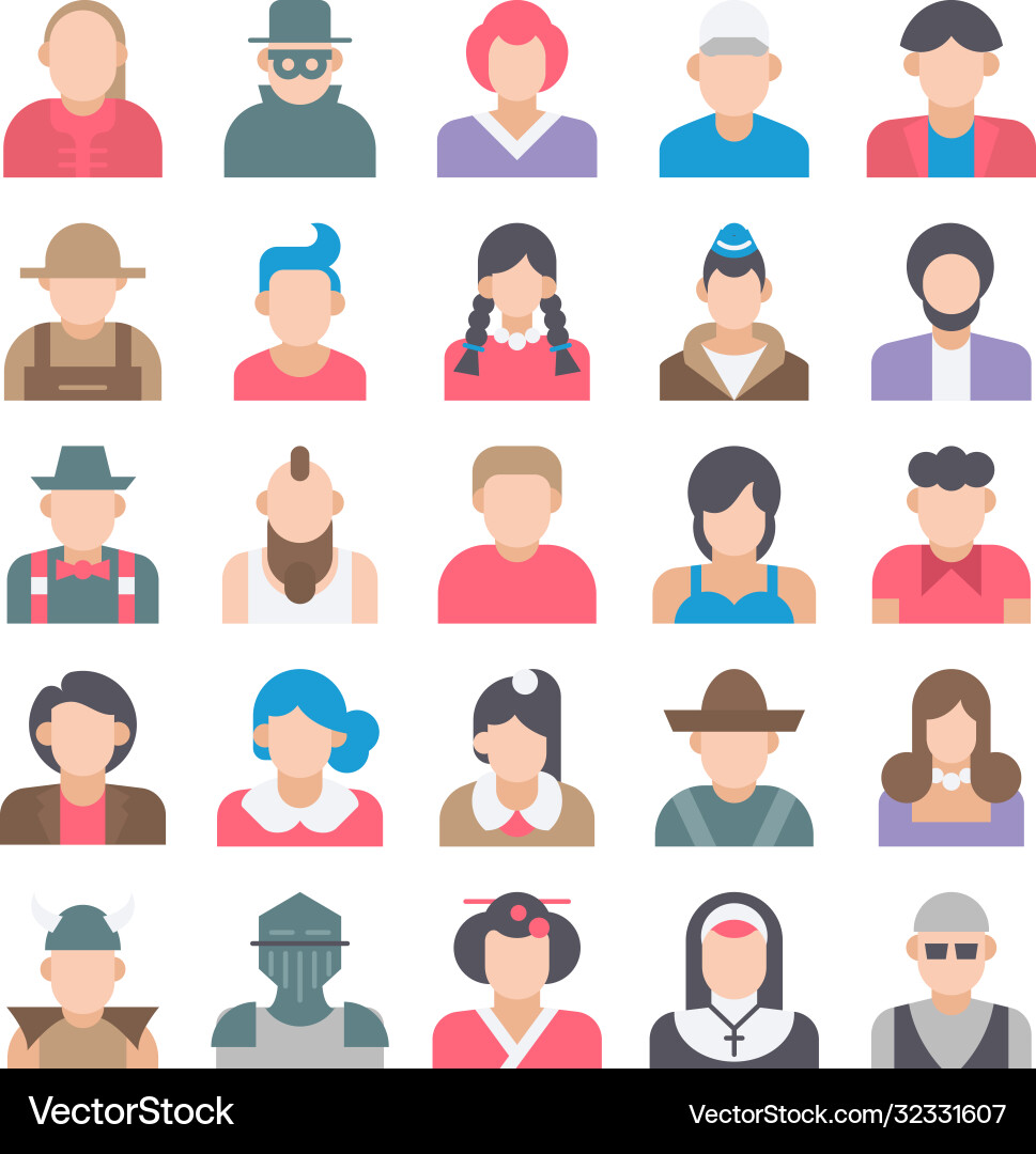 Avatar icons 3 Royalty Free Vector Image - VectorStock