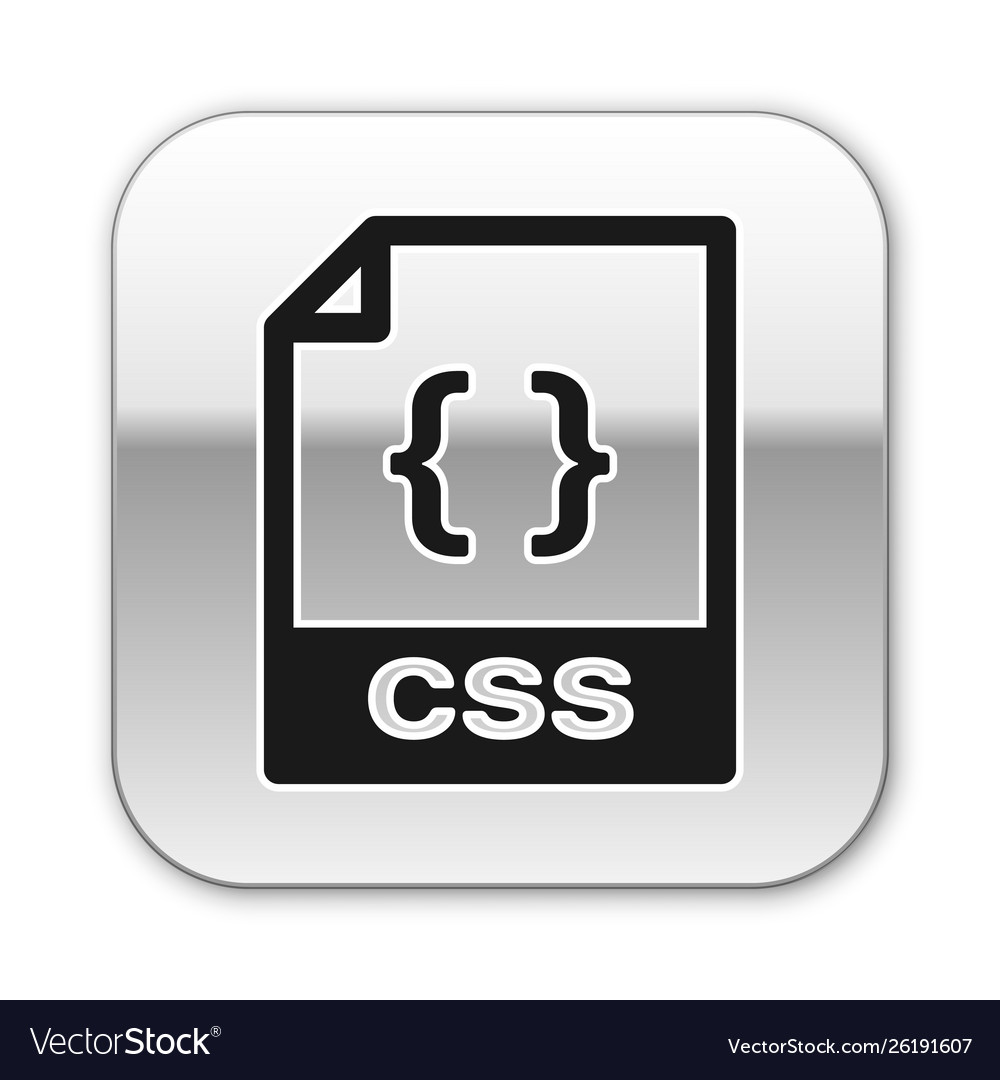 Black css file document icon download css button Vector Image