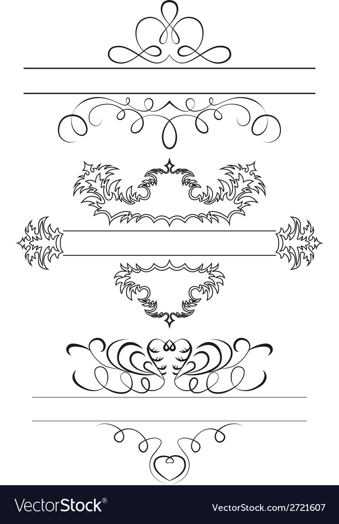 Calligraphic set Royalty Free Vector Image - VectorStock