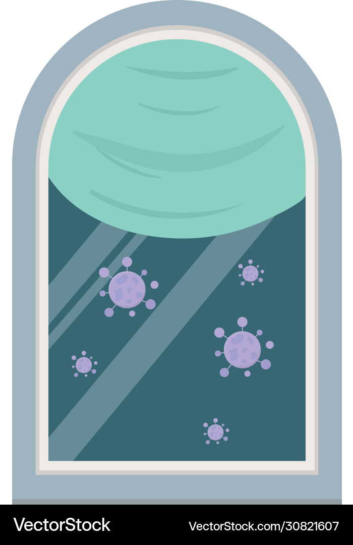 Covid19 19 coronavirus window curtain isolated Vector Image