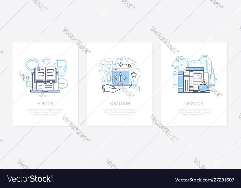 E-book online tutorial for e-learning concept Vector Image