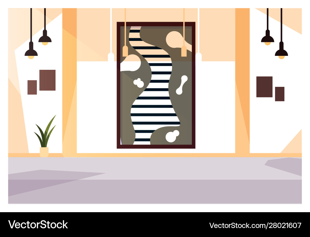 Exhibition hall art gallery on white background Vector Image