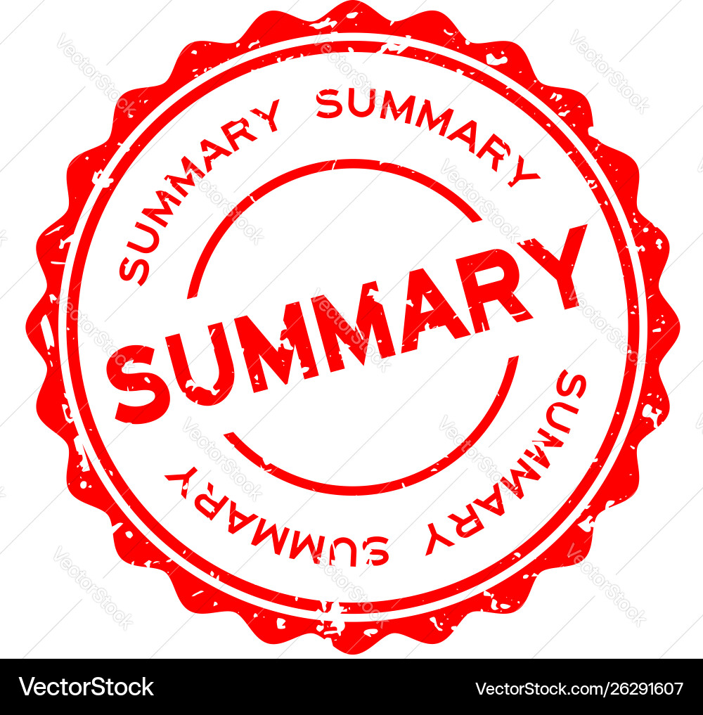 Grunge red summary word round rubber seal stamp Vector Image