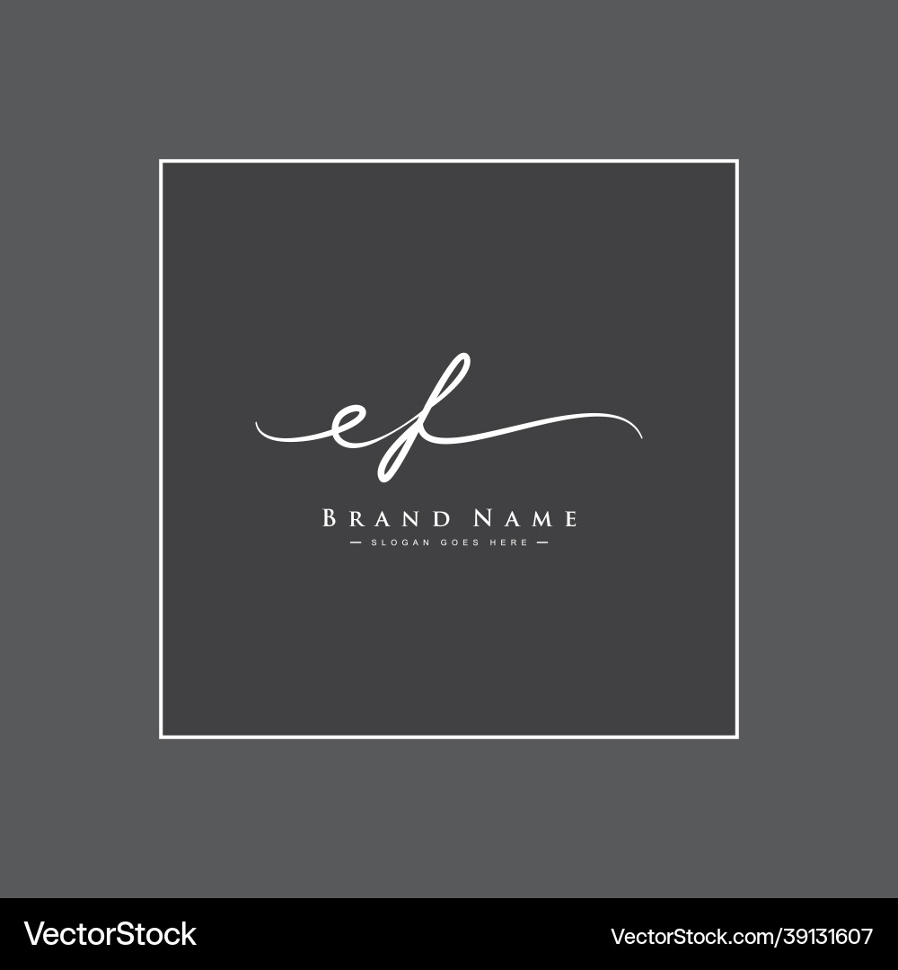 Initial letter ef logo - hand drawn signature Vector Image