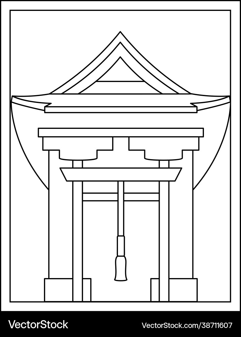 Japanese temple Royalty Free Vector Image - VectorStock