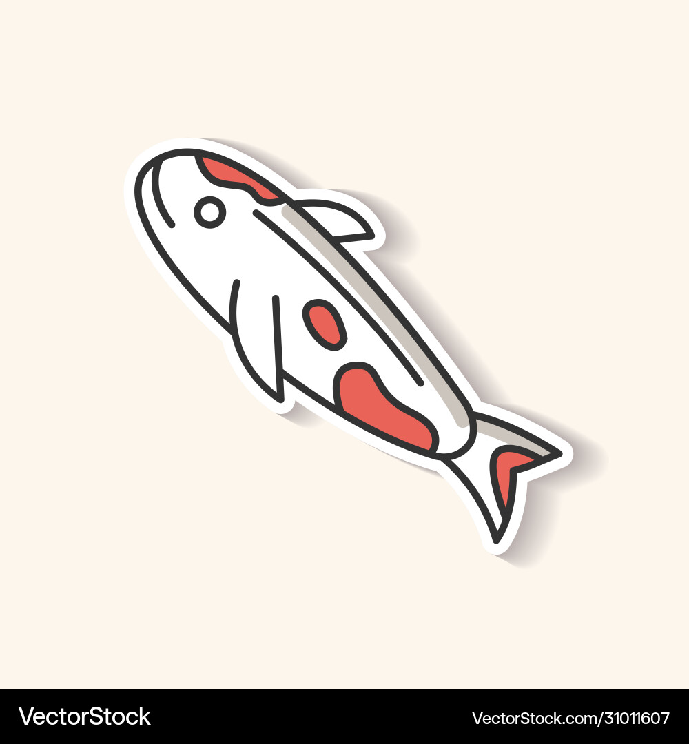 Koi carp patch japanese fish as luck symbol Vector Image