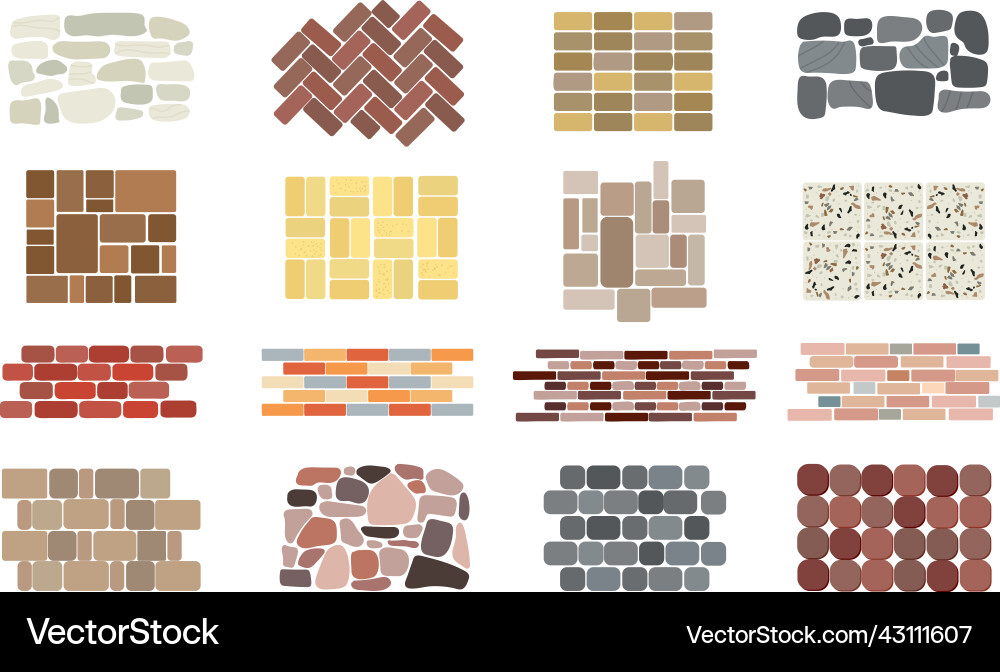 Natural stone textures italian square stones wall Vector Image